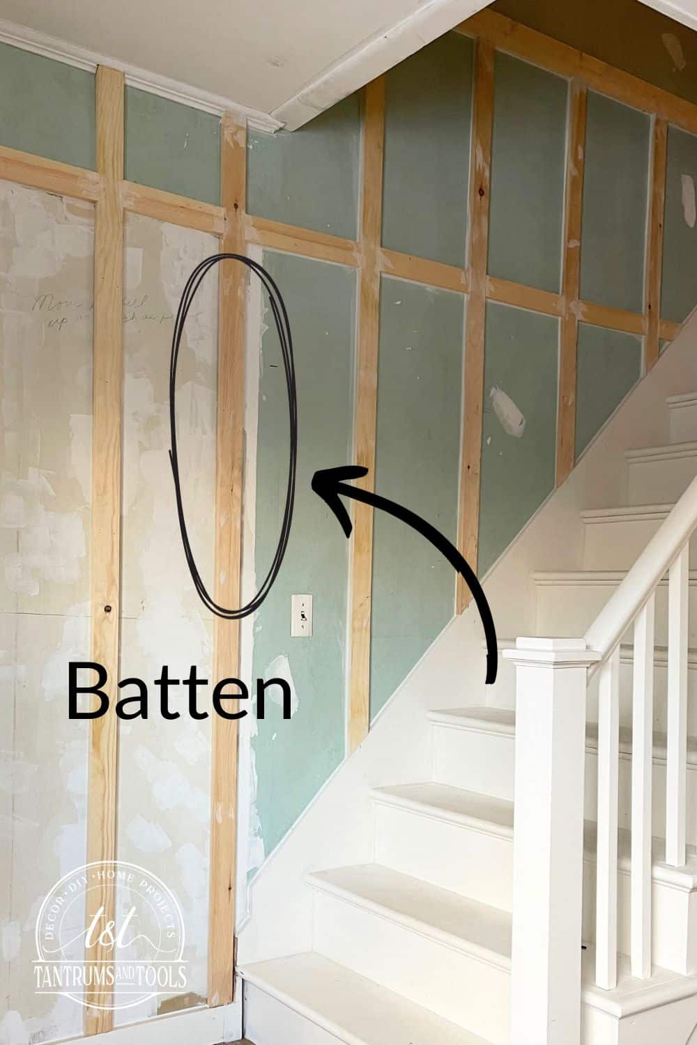 Board and Batten on a Staircase Wall: DIY Step-By-Step Guide