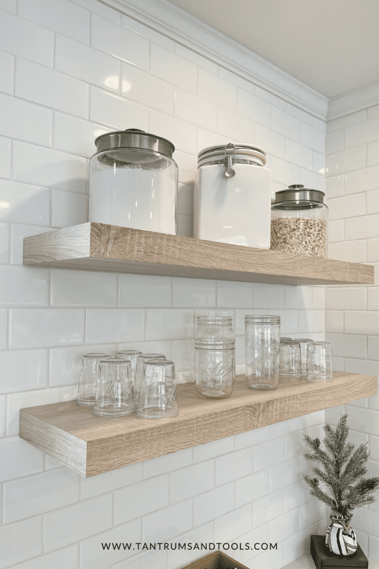 Find Your Most Ideal Floating Shelf Height Above the Counter