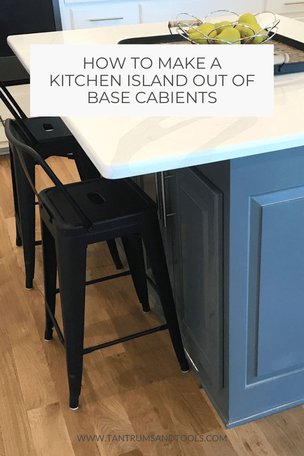 How to make a kitchen island out of base cabinets