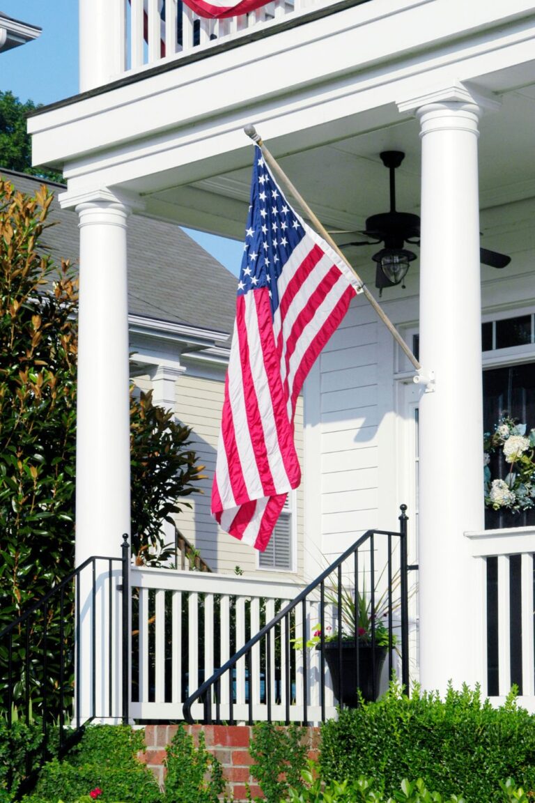Patriotic Front Porch Ideas With The American Flag